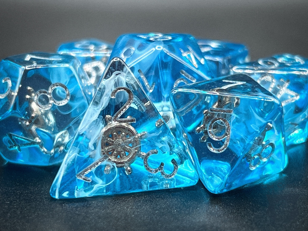Ghost Ship Dnd Dice Set | D20 TTRPG Polyhedral Dice | Ship's Wheel ...