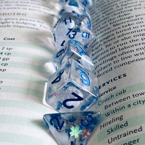 Snowfall Dnd Dice Set for Dungeons and Dragons | D20 TTRPG Polyhedral ...