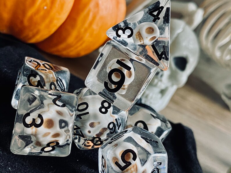 Bone Skull DnD Dice Set for Dungeons and Dragons D20 TTRPG | Etsy