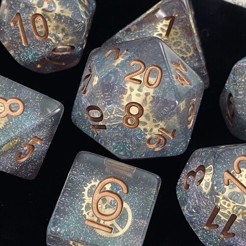 Silver and Gold Dungeons and Dragons Dice Set 7pcs Dnd Dice - Etsy