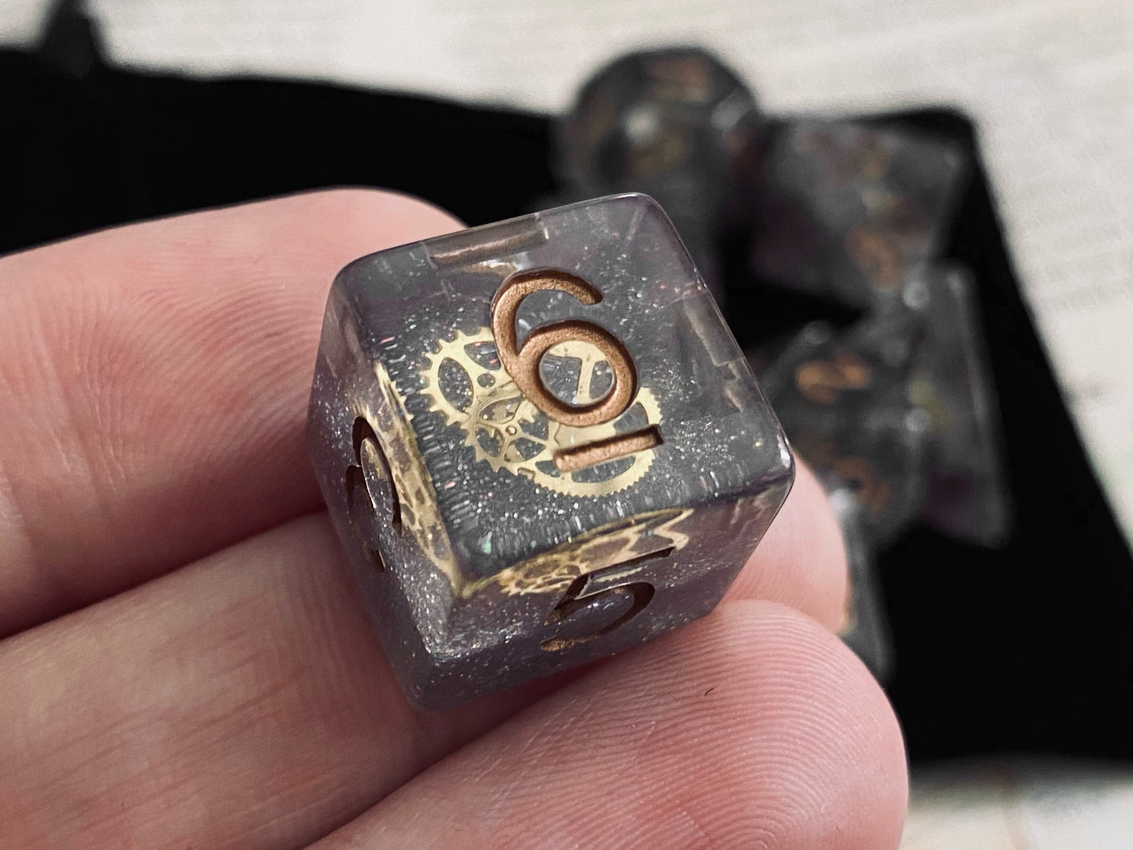 Clockwork Steampunk Glitter Dnd Dice Set Dungeons and - Etsy