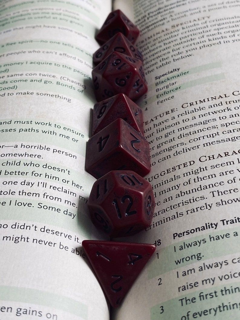 DEMON BONE Dnd Dice Set for Dungeons and Dragons Faux Red - Etsy