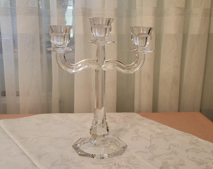 Nachtmann Candlestick 3-armed Crystal Glass Hand-cut Germany - Etsy