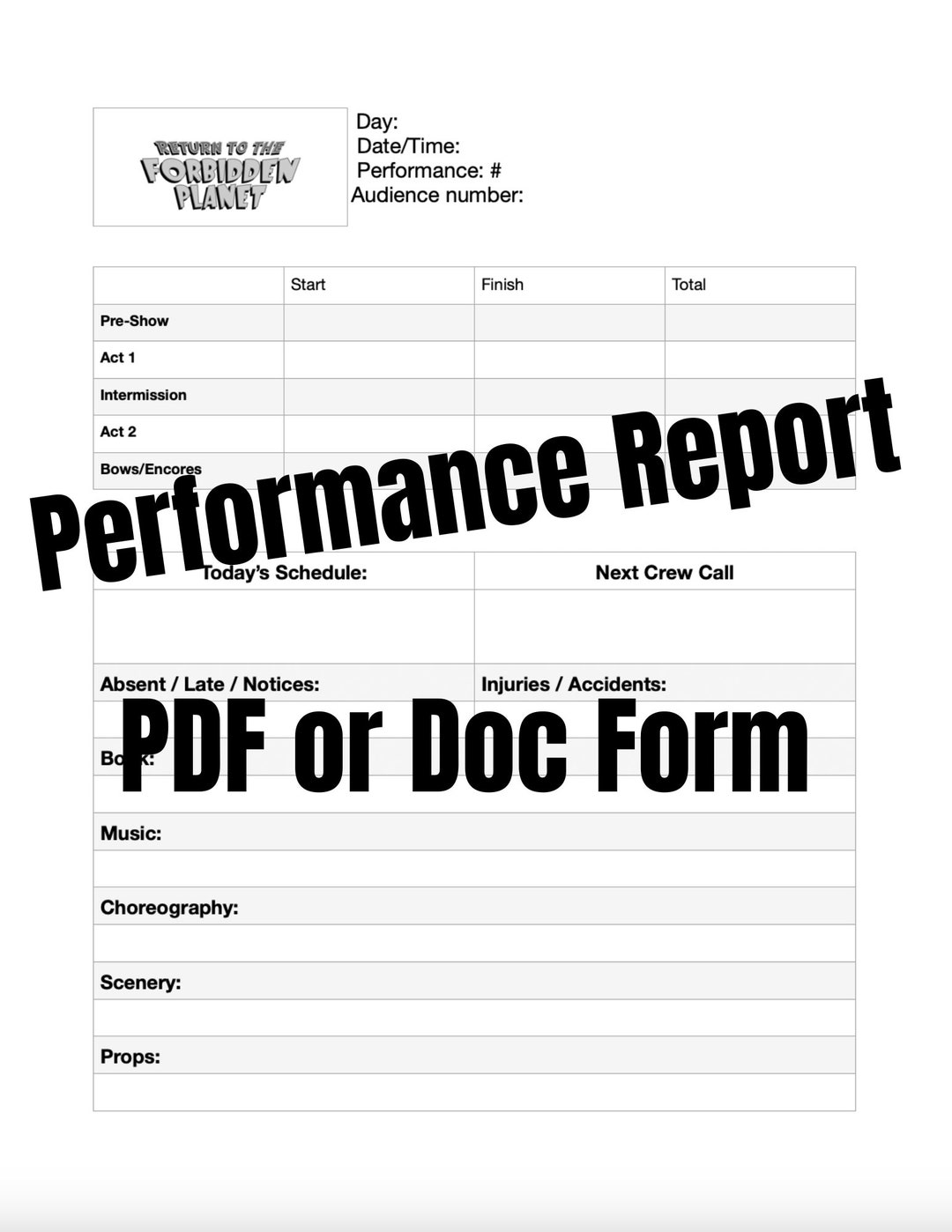 Stage Management Performance Report - Etsy