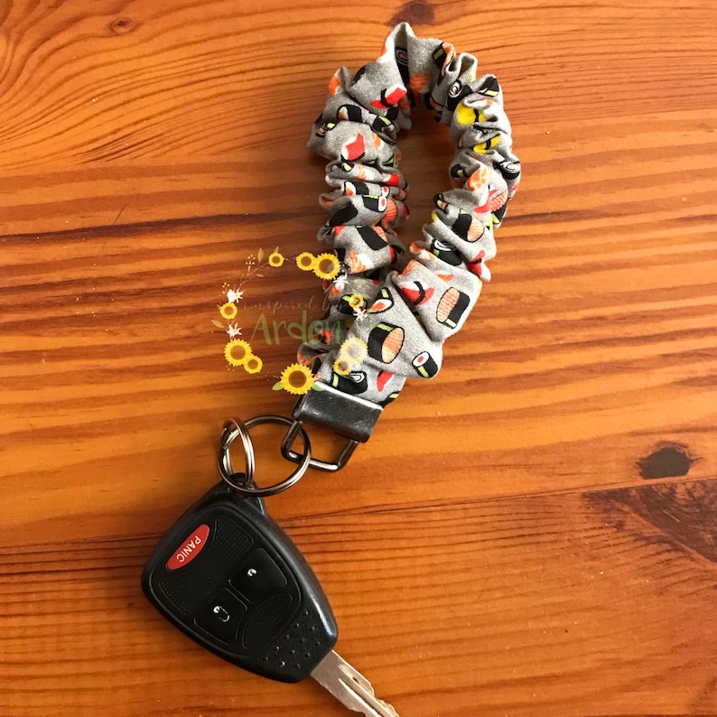 Sushi Scrunchie Key Wristlet Keychain - Etsy