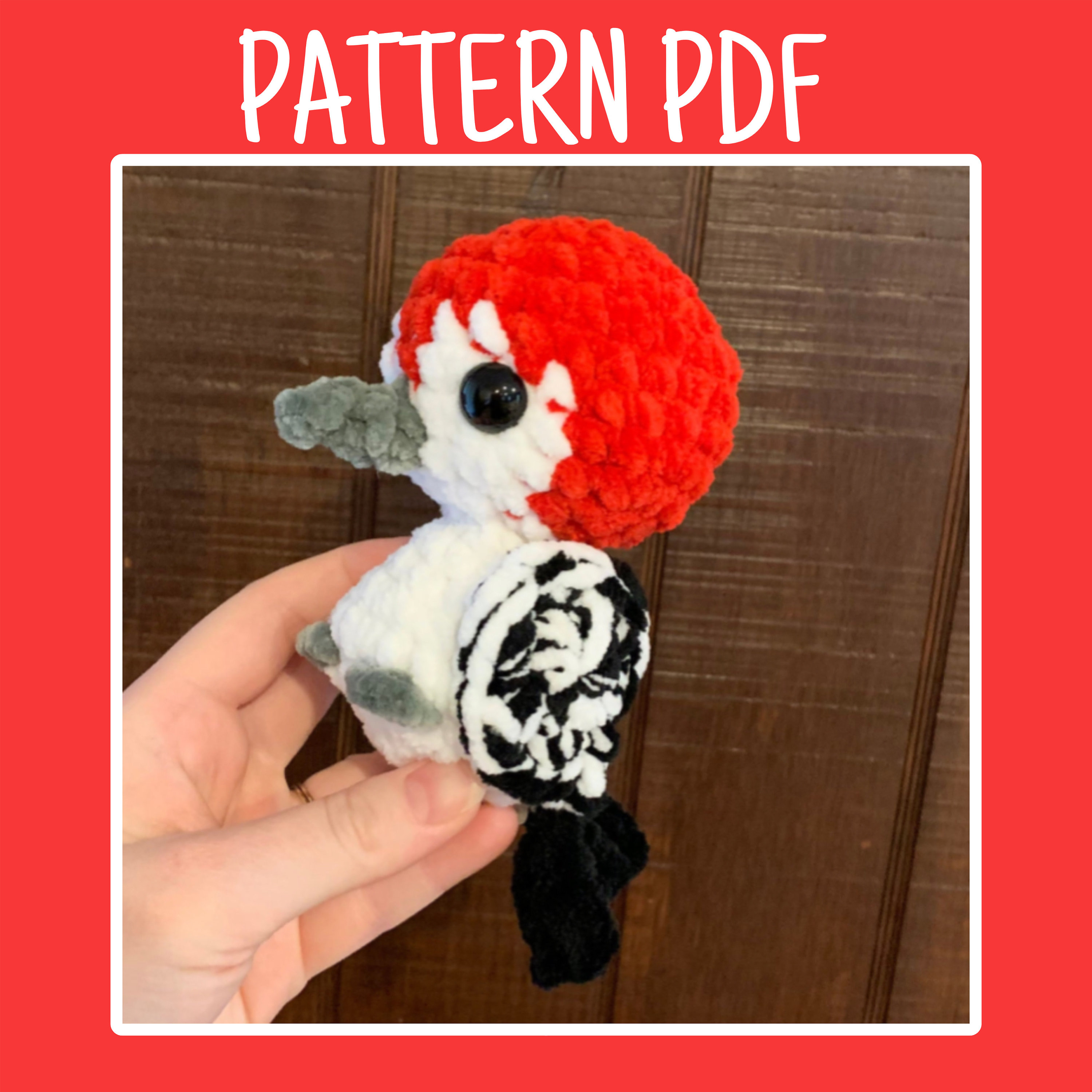 Crochet Amigurumi Woodpecker Pattern PDF - Etsy