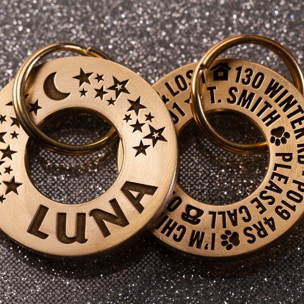 Moon Dog Tag - Etsy