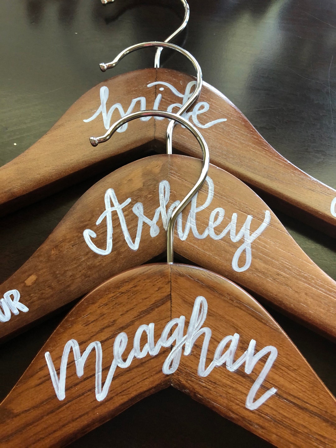 Custom Painted Wooden Hangers Bridal Party Hangers Handlettering Gifts ...