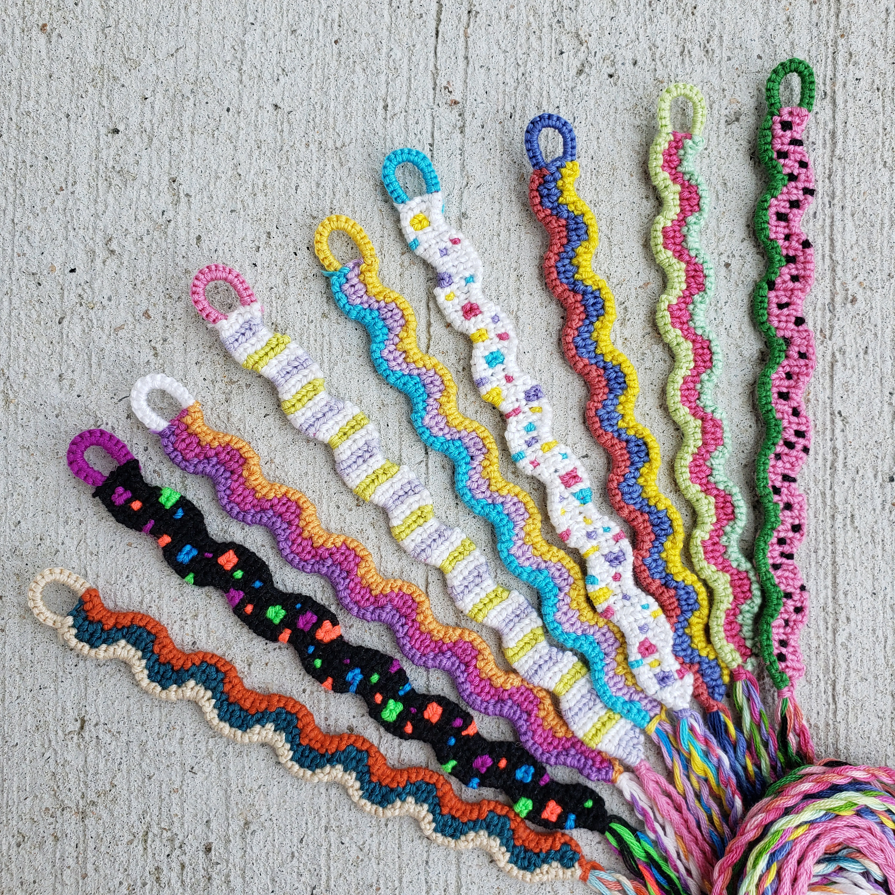 Colorful Patterned Squiggle Friendship Bracelets - Etsy