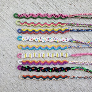 Colorful Patterned Squiggle Friendship Bracelets - Etsy