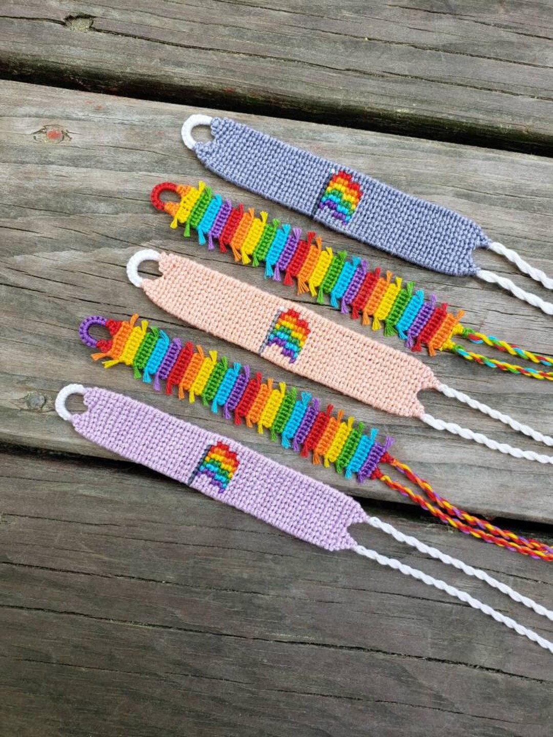 Pride Flag and Rainbow Handmade Knotted Friendship Bracelets - Etsy