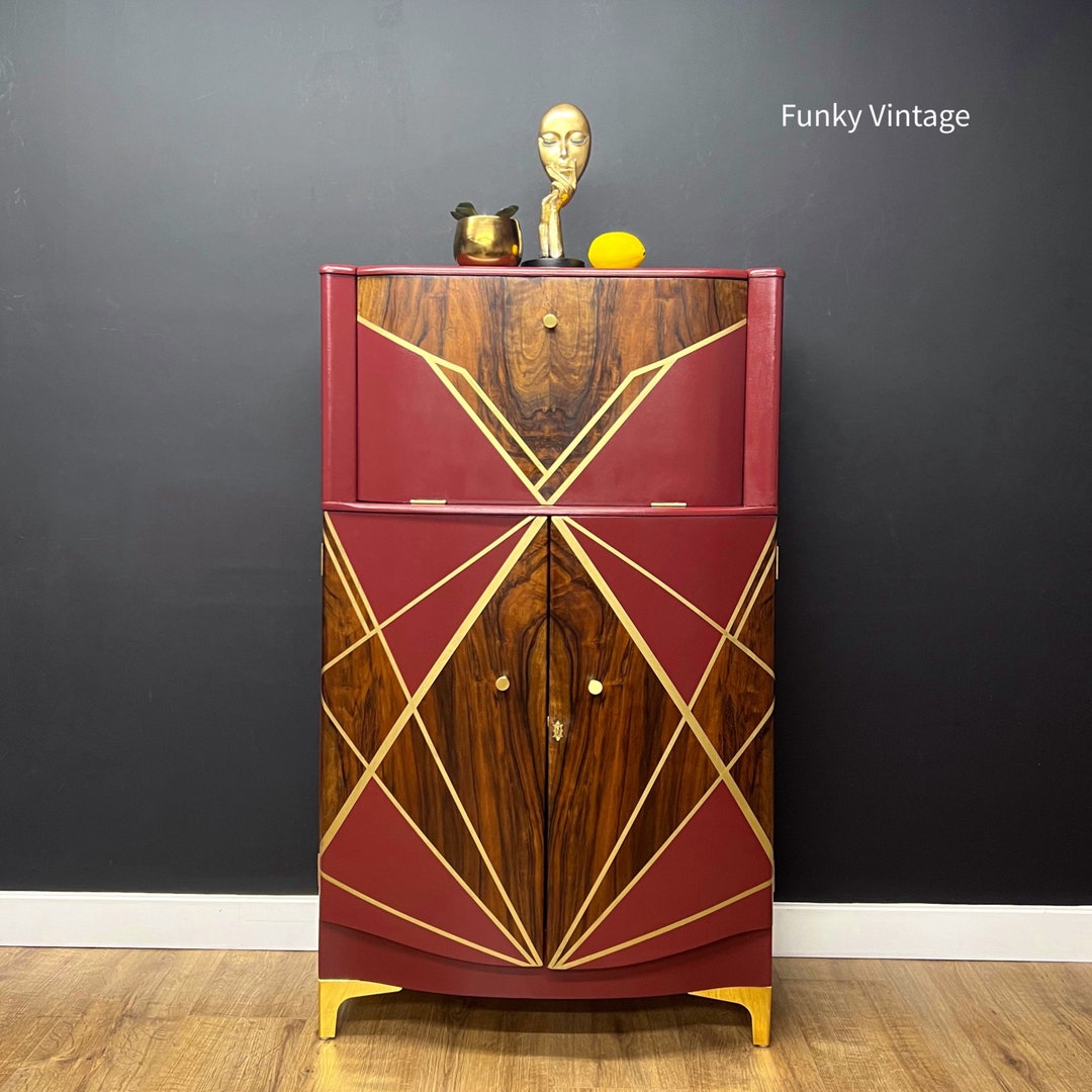 Gatsby Red an Art Deco Goddess Cocktail Cabinet (please Read ...