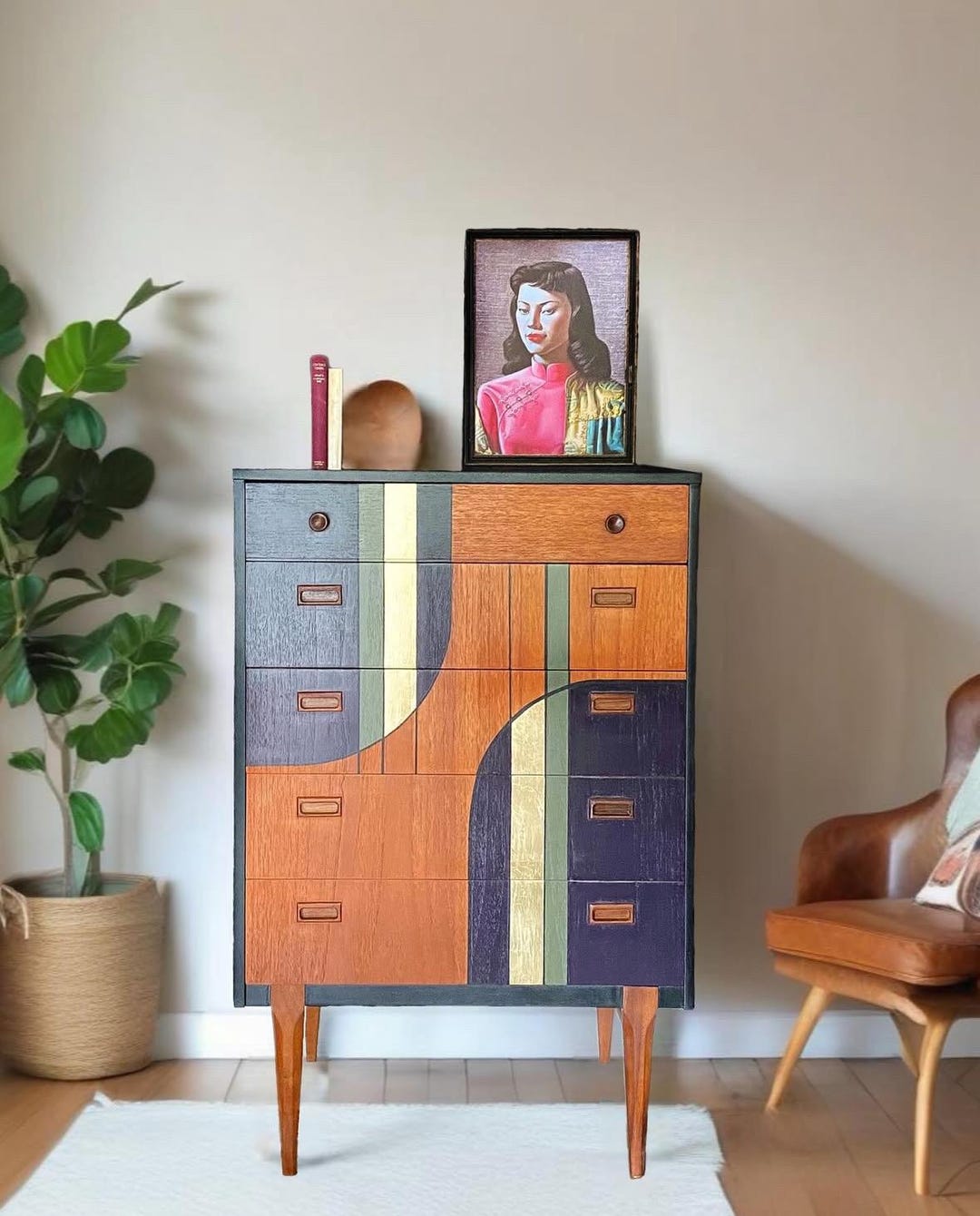 Iconic Nathan Mid Century Tallboy. Handpainted. Sold but Can Recreate ...