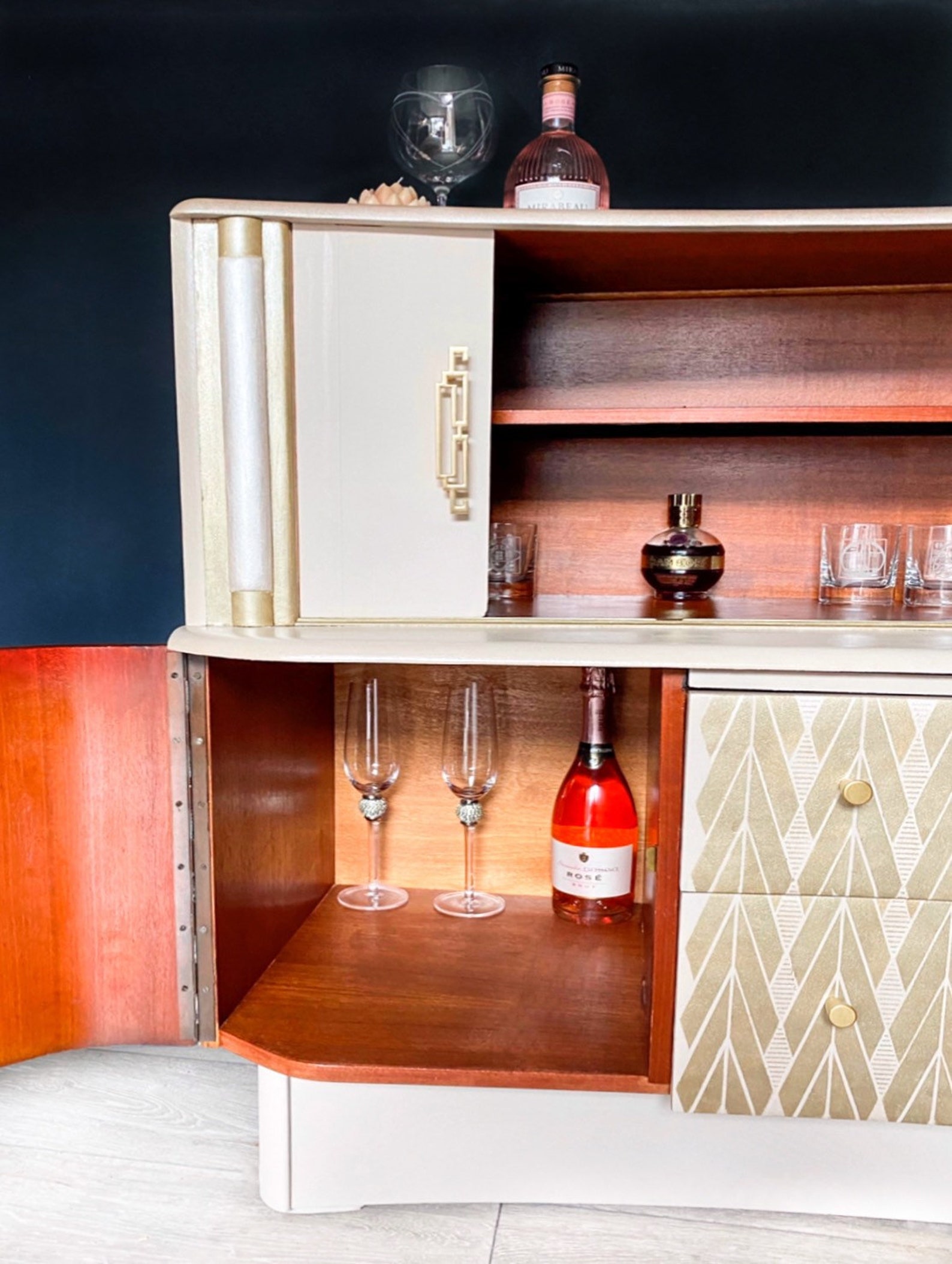 Luxe Art Deco Vintage Cocktail Cabinet Walnut (available for Commission ...