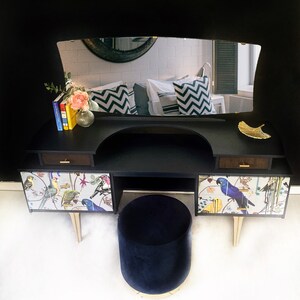 Luxury Retro Dressing Table Upcycled With Designer Wallpaper **please ...