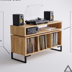 Solid Oak Vinyl Record Cabinet With Isolation American White Oak Vinyl ...