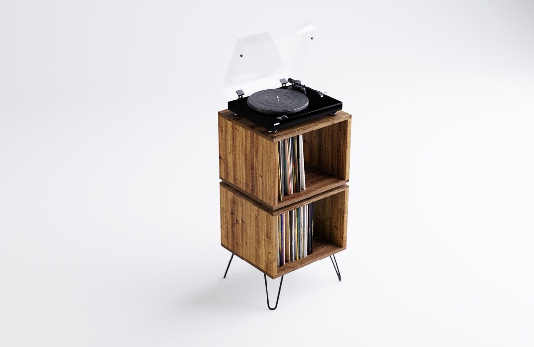 Börja Two Tier Vinyl Storage Cabinet - Record Player Stand - Small ...