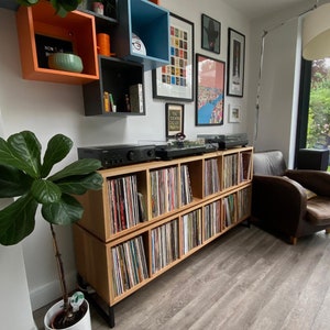 Solid Oak Vinyl Record Cabinet With Isolation American White Oak Vinyl ...