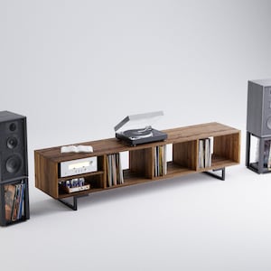 METRO – Vinyl Record Storage Cabinet TV Sideboard TV Unit Media Console ...