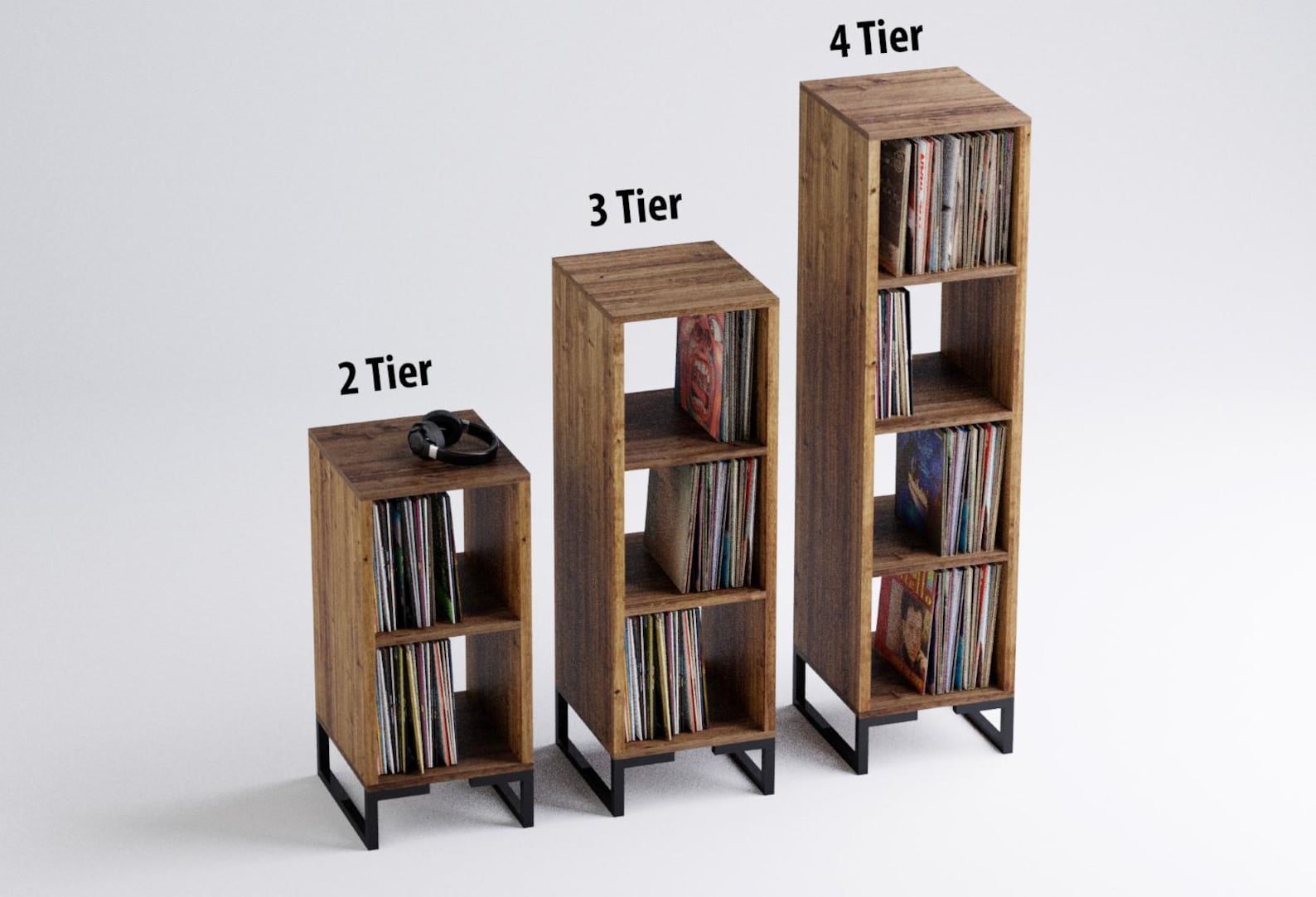 The Tower - Vertical Tall Vinyl Storage Cabinet - Vinyl Record Storage ...