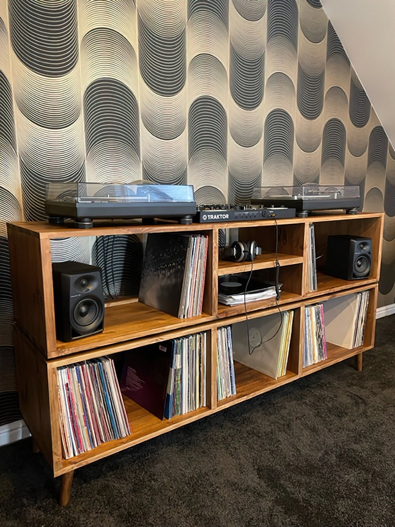 Two Tier Vinyl Record Cabinet Record Storage DJ Cabinet - Etsy UK