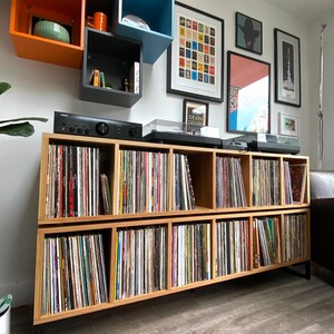 Solid Oak Vinyl Record Cabinet With Isolation American White Oak Vinyl ...