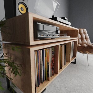 Solid Oak Vinyl Record Cabinet With Isolation American White Oak Vinyl ...