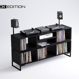 Vinyl Storage Cabinet - Black Edition DJ Cabinet - Record Unit - DJ ...
