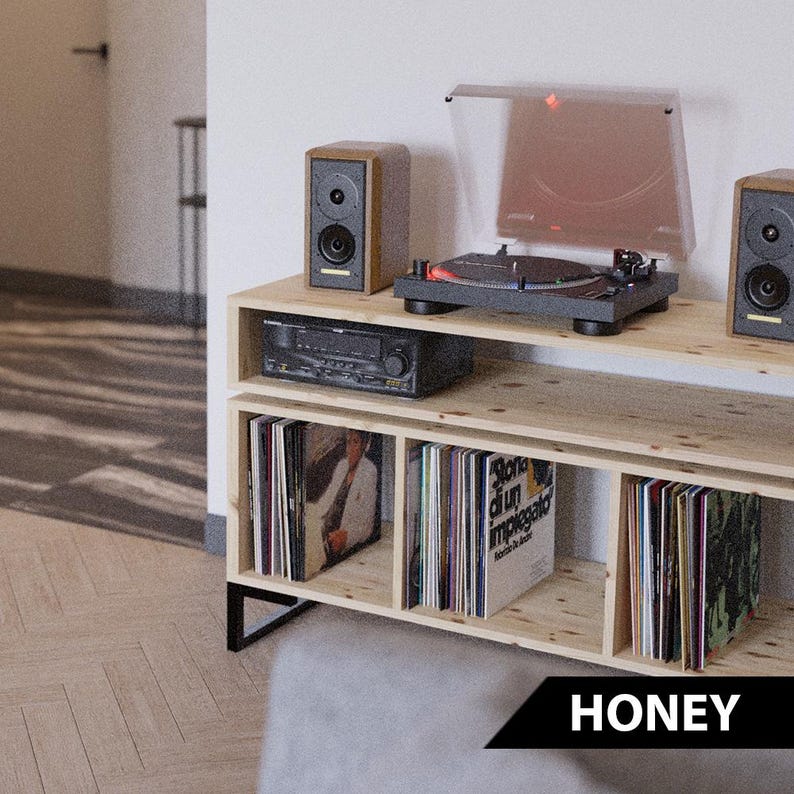 The Tower - Vertical Tall Vinyl Storage Cabinet - Vinyl Record Storage ...