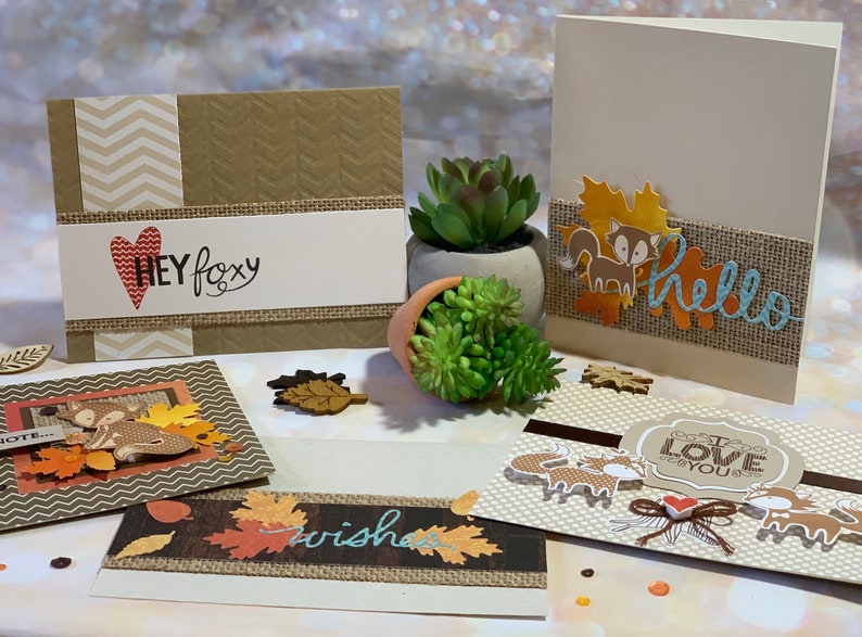 Set of 5 Fall Greetings Card, Leave Card, Fox Cards, Autumn Cards ...