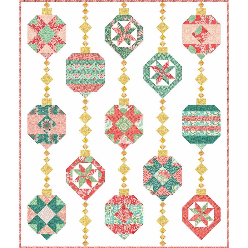 Felicity PDF Quilt Pattern, Christmas Tree Ornaments, Festive Modern or ...
