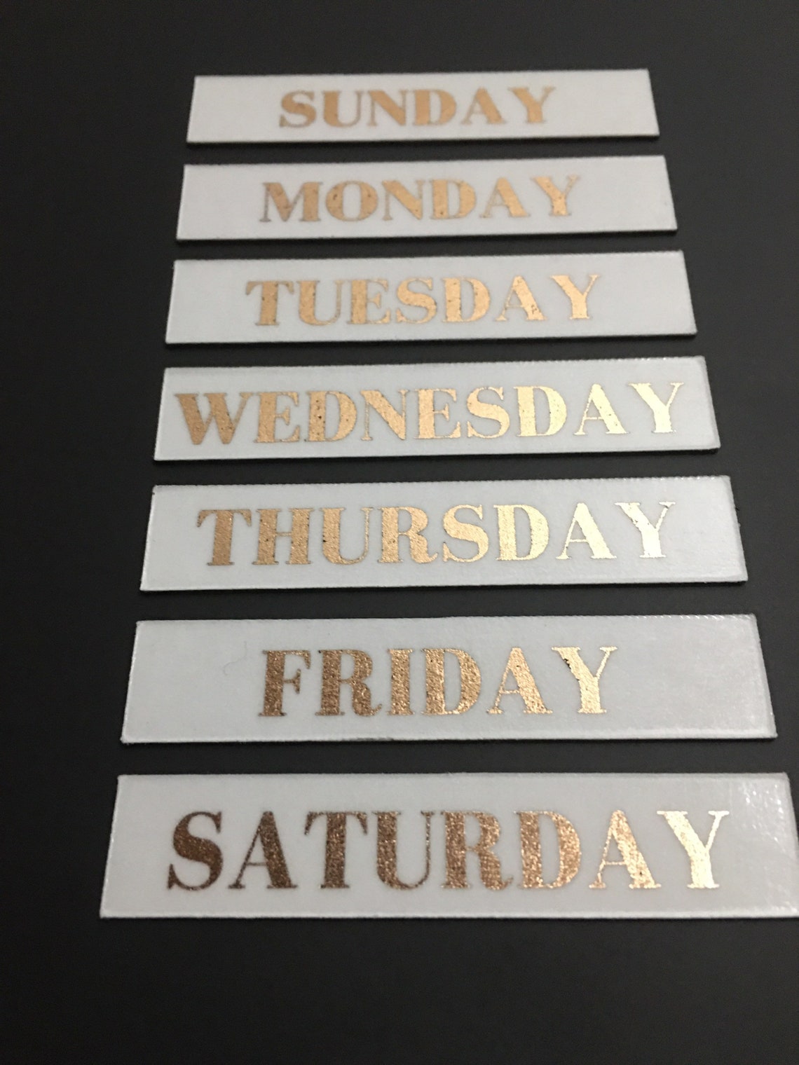 Rose Gold Weekly Magnets // Monday Through Sunday Magnets // Weekly ...