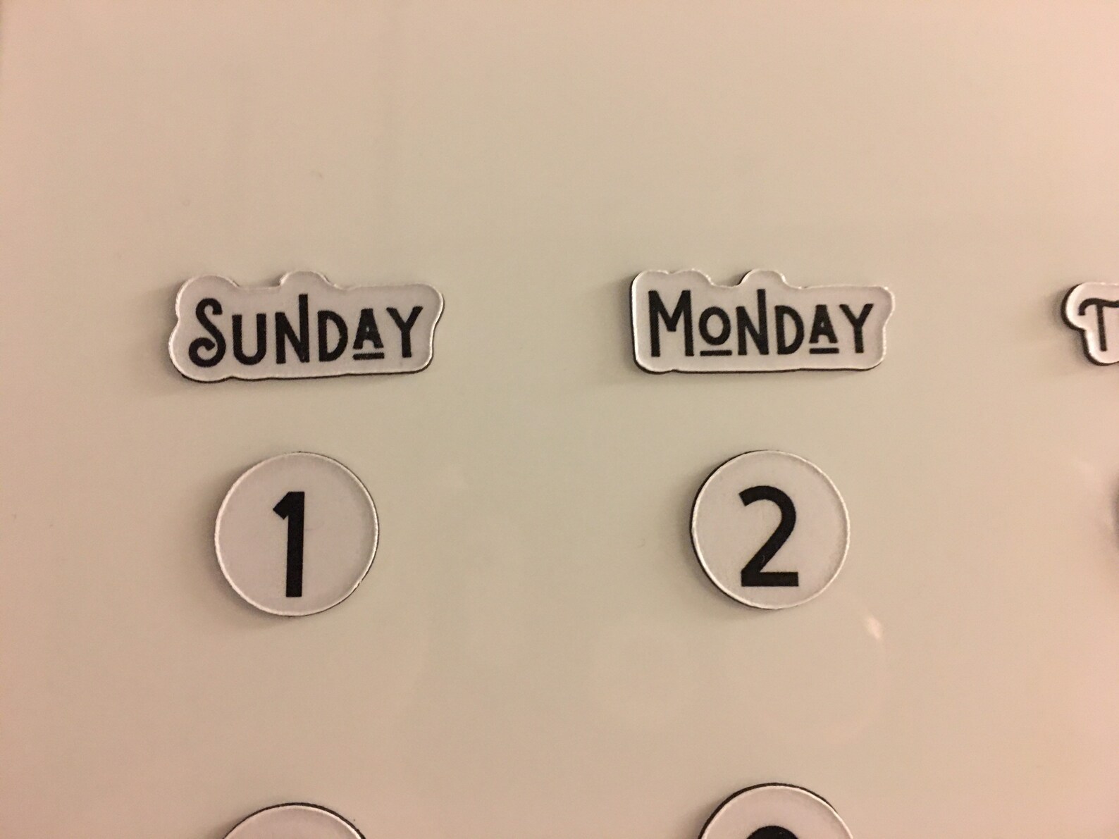 Days of the Week Magnets / Magnetic Calendar Days of the Week | Etsy