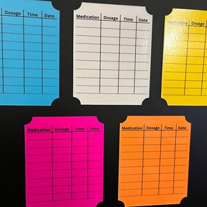 Magnetic Dry Erase Medication Tracker Set of 2 // Colorful Medication ...