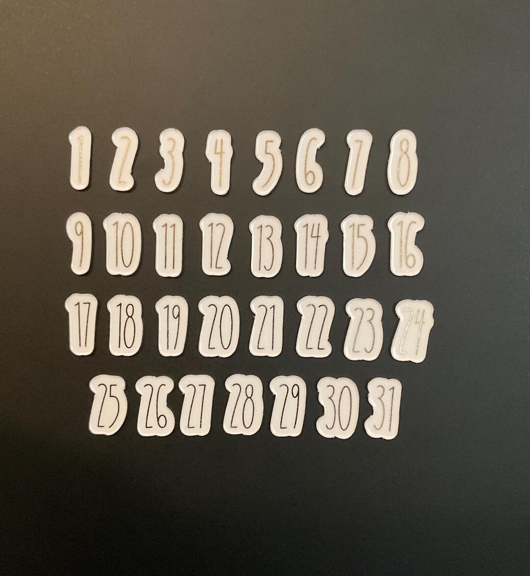 Magnetic Rae Dunn Font Numbers Rose Gold, Gold & Rainbow Foiled Numbers ...