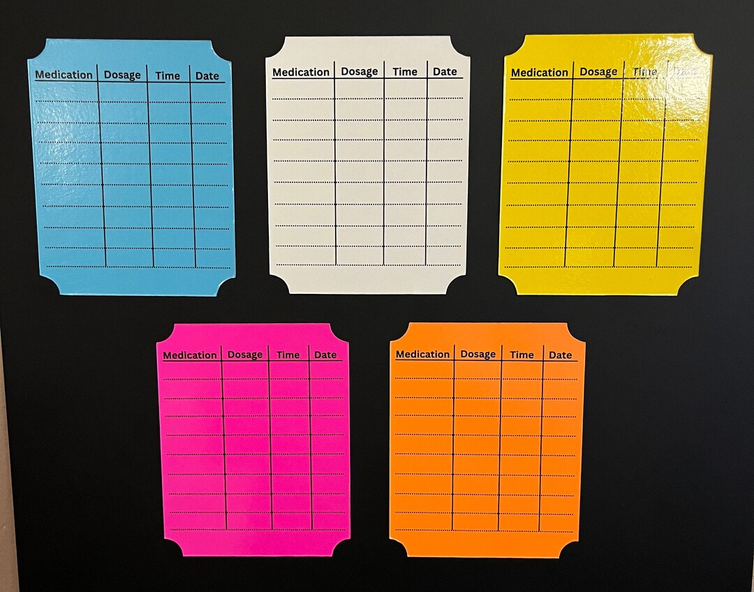 Magnetic Dry Erase Medication Tracker Set of 2 // Colorful Medication ...