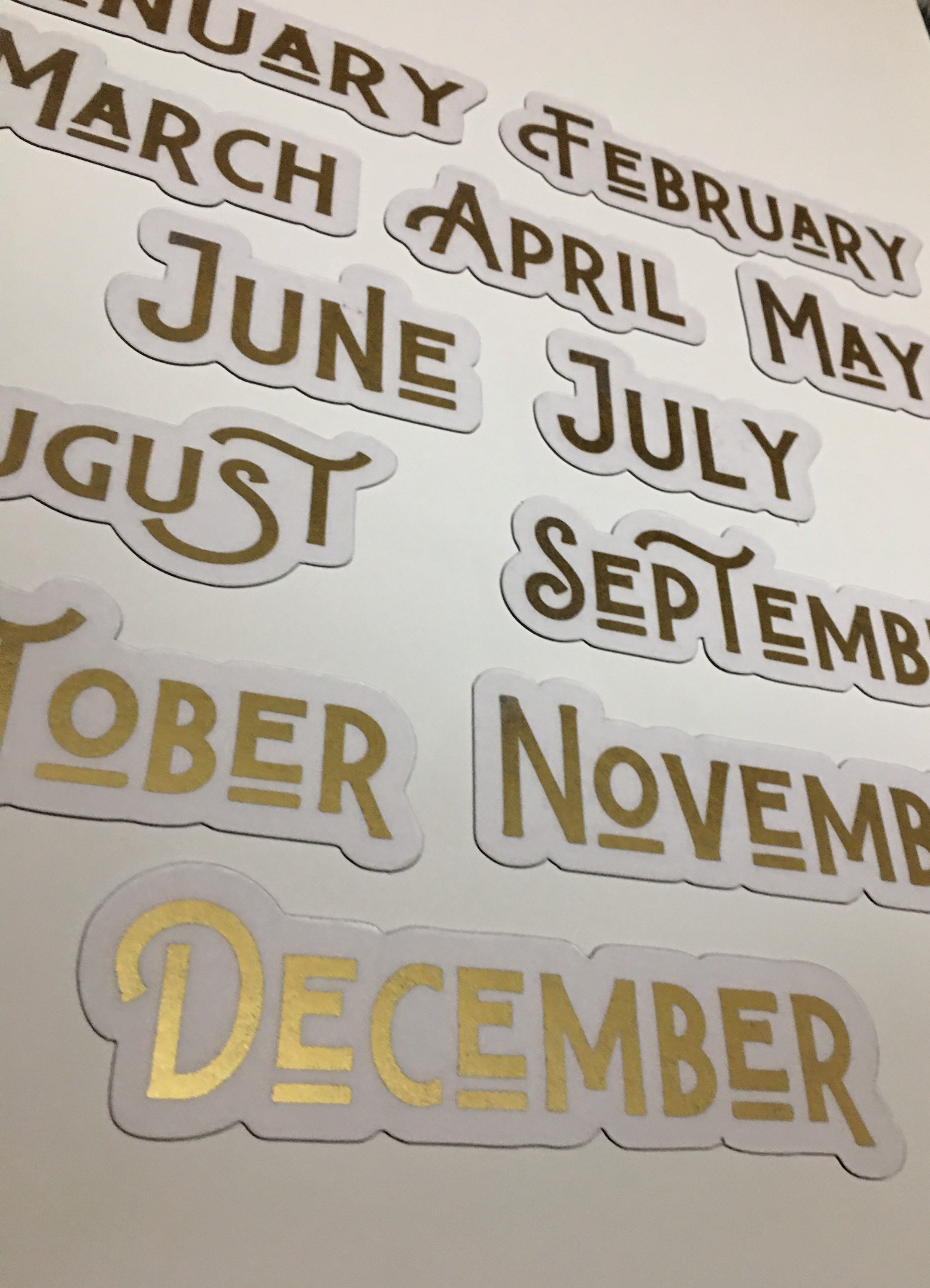 Gold Foil Magnet Months // Calendar Month Magnets // Fancy | Etsy