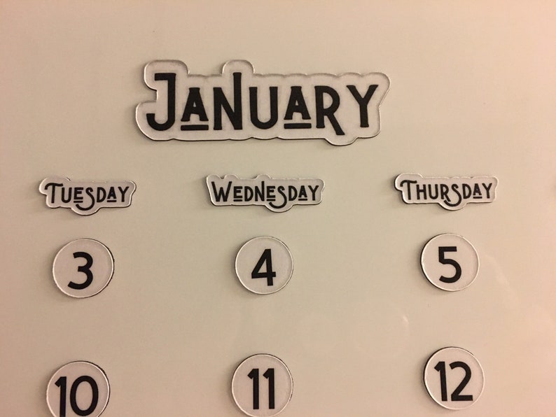 Days of the Week Magnets / Magnetic Calendar Days of the Week Full ...