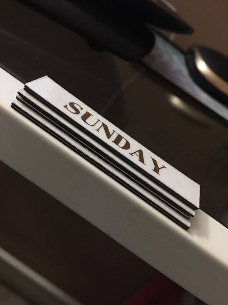 Rose Gold Weekly Magnets // Monday Through Sunday Magnets // Weekly ...