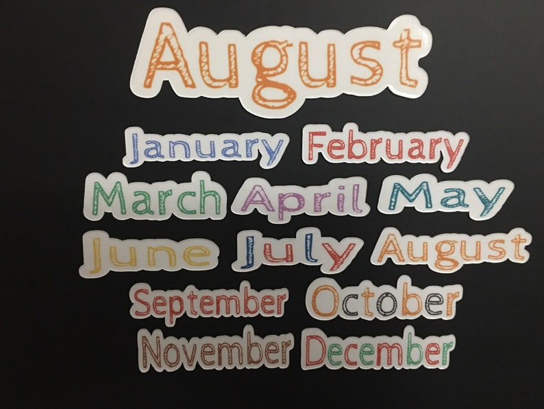 Calendar Magnets // Planner Months Magnets // Colorful - Etsy
