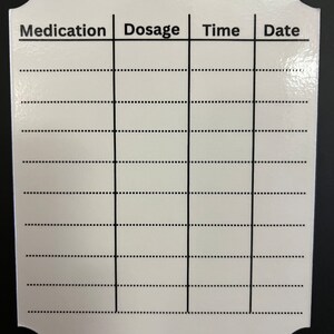 Magnetic Dry Erase Medication Tracker Set of 2 // Colorful Medication ...