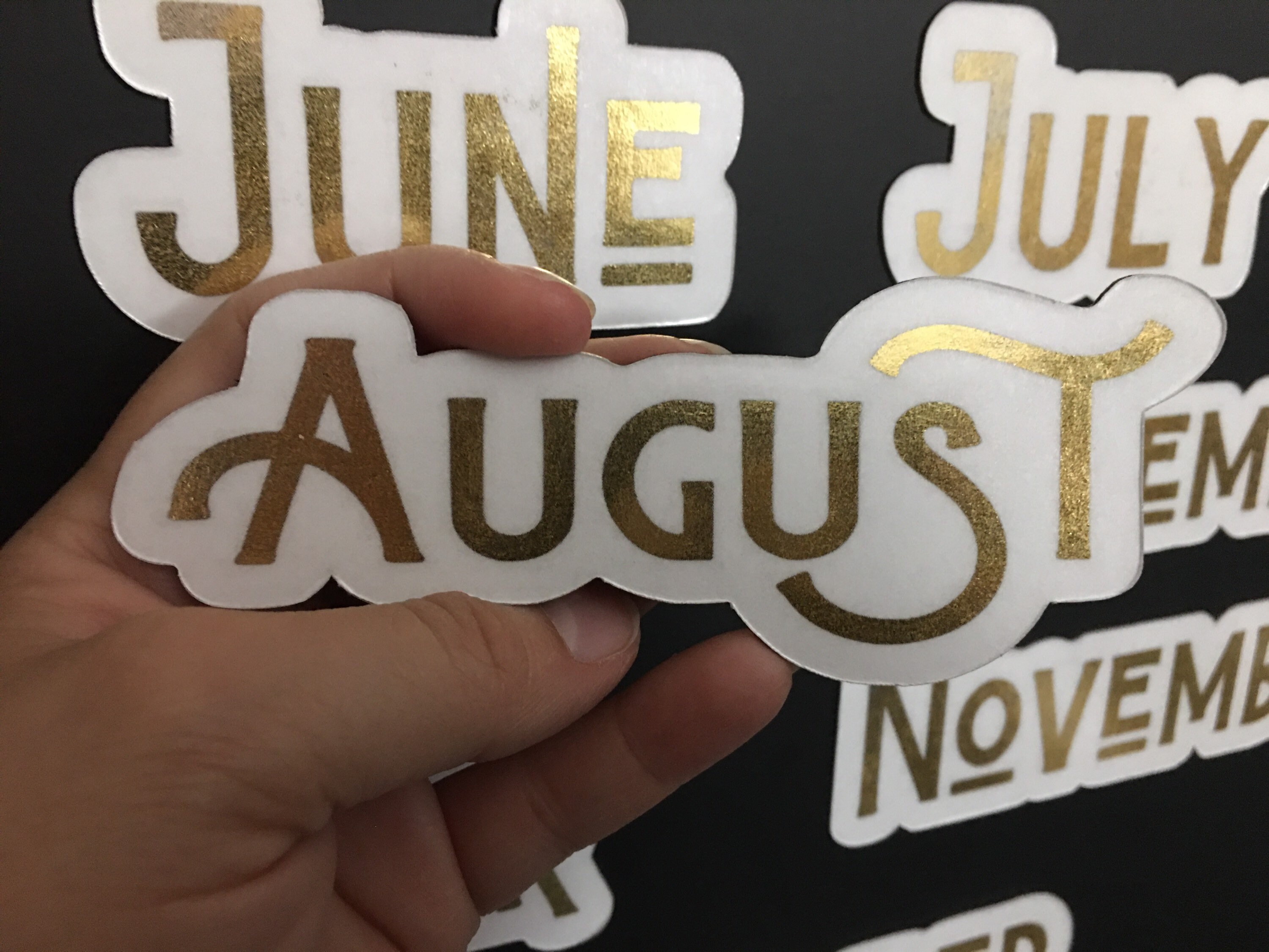 Gold Foil Magnet Months // Calendar Month Magnets // Fancy - Etsy