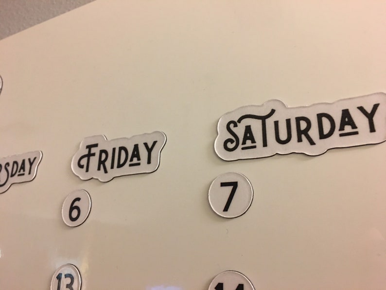 Days of the Week Magnets / Magnetic Calendar Days of the Week Full ...