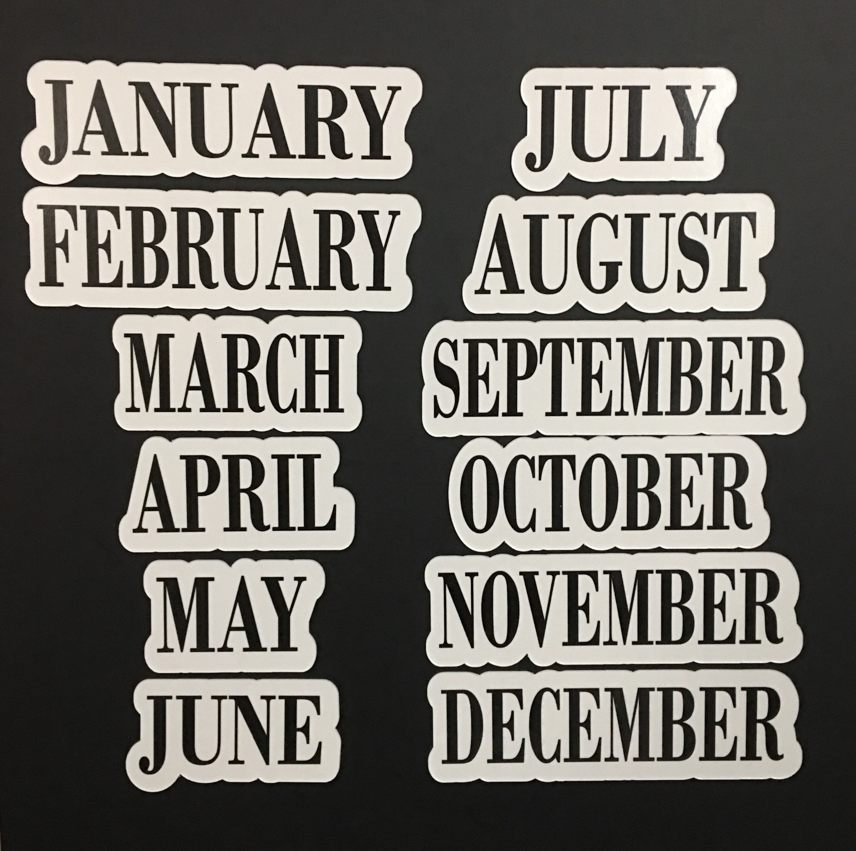 Bodoni Monthly Magnets / January Through December Magnets - Etsy