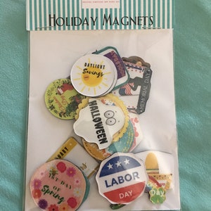 Colorful Holiday Reminder Magnets Set of 23 // Perpetual Calendar ...
