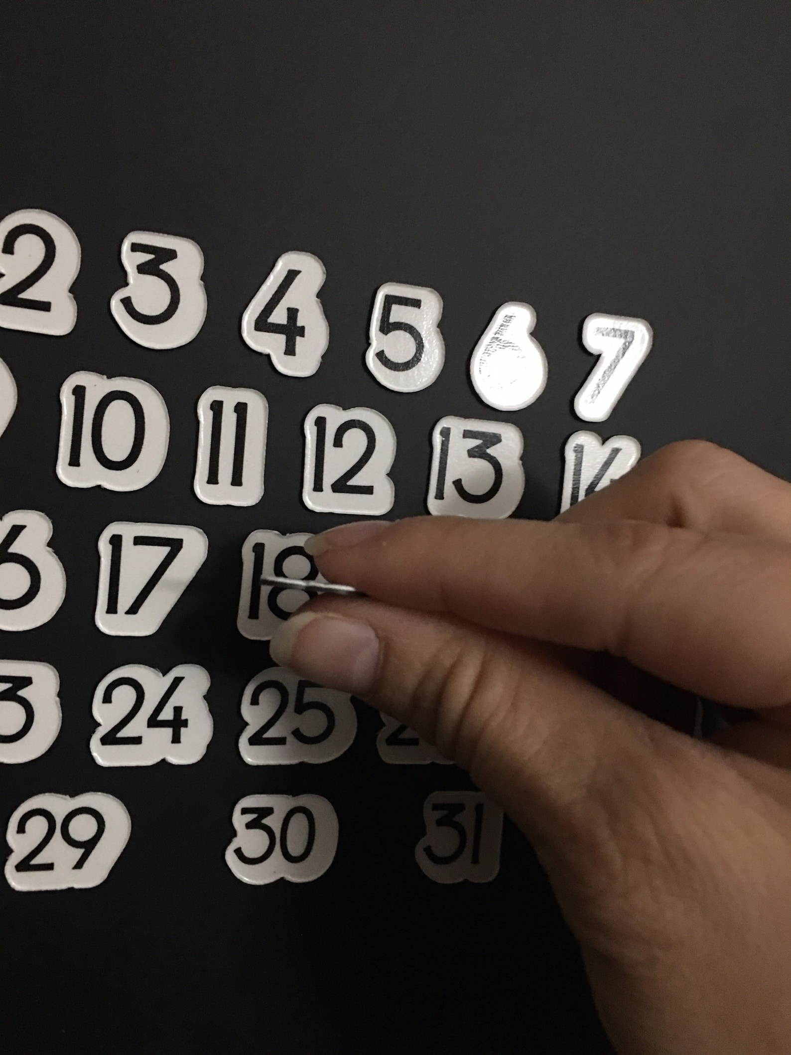Magnet Numbers for Calendar or Board // Daily Magnets // Badhorse Font Numbers - Etsy