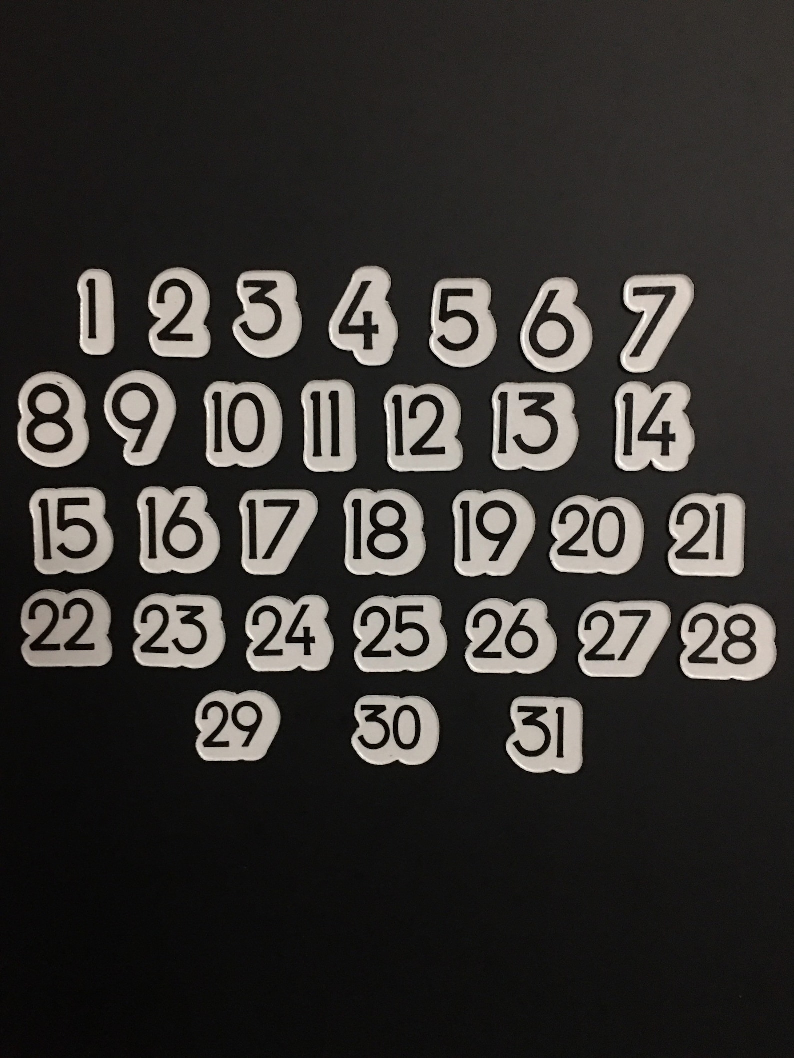 Magnet Numbers for Calendar or Board // Daily Magnets // Badhorse Font ...