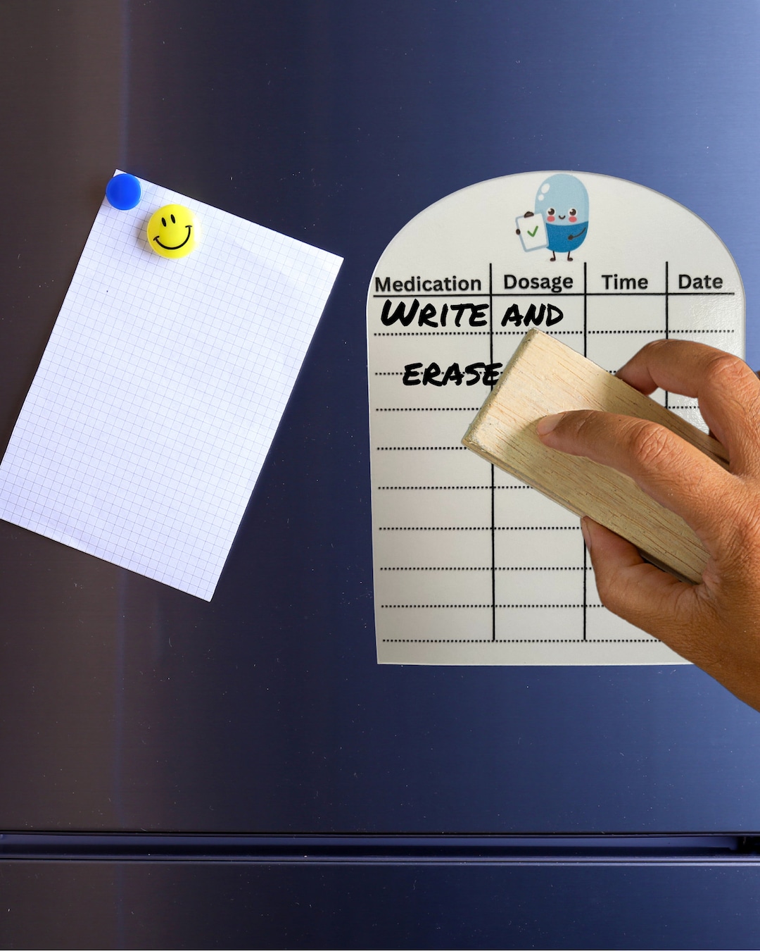 Magnetic Dry Erase Medication Tracker Set of 2 // Colorful Medication ...