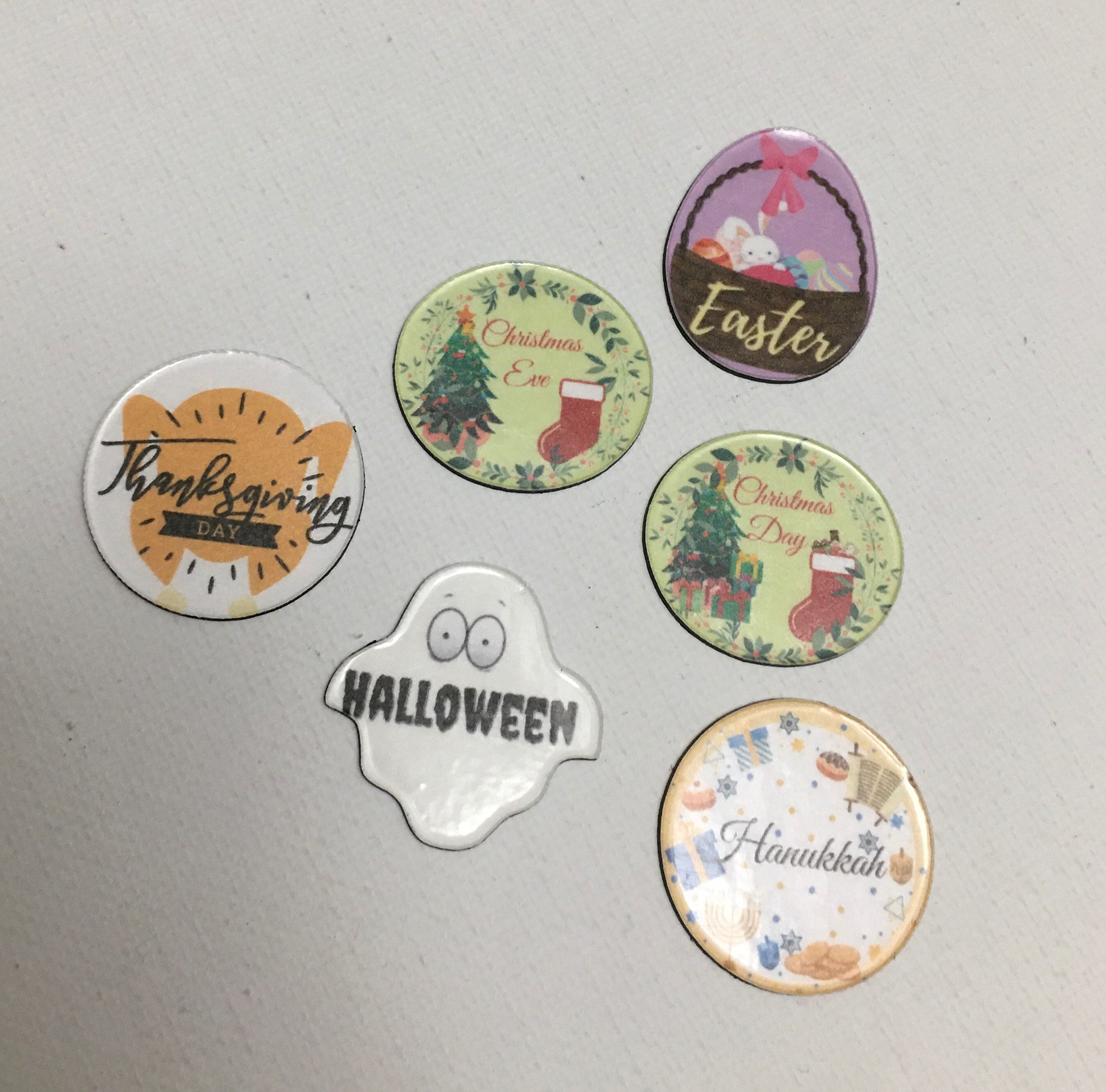 Colorful Holiday Reminder Magnets Set of 23 // Perpetual | Etsy