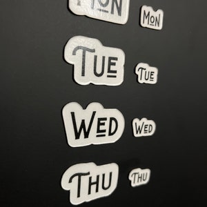 Magnetic Three Letter Days of the Week // Calendar Days Sunday Through ...